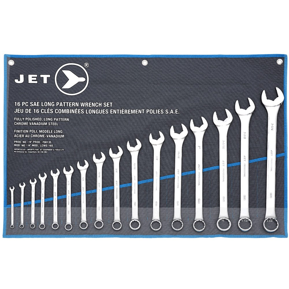 Jet 16 Long Pattern SAE Combination Wrench Set | Lethbridge Fasteners ...